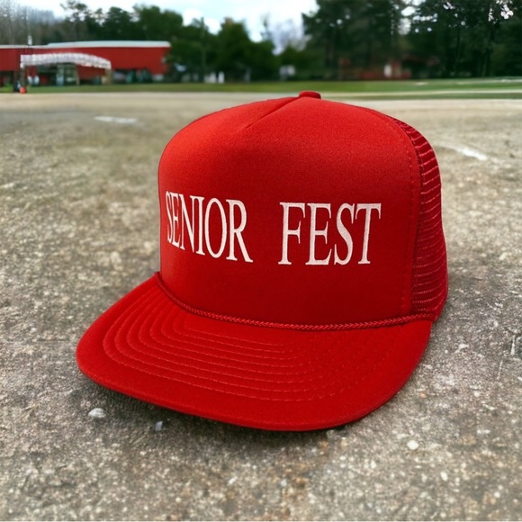 Vintage | Accessories | Vintage 8s Senior Fest Red And White Foam Mesh ...